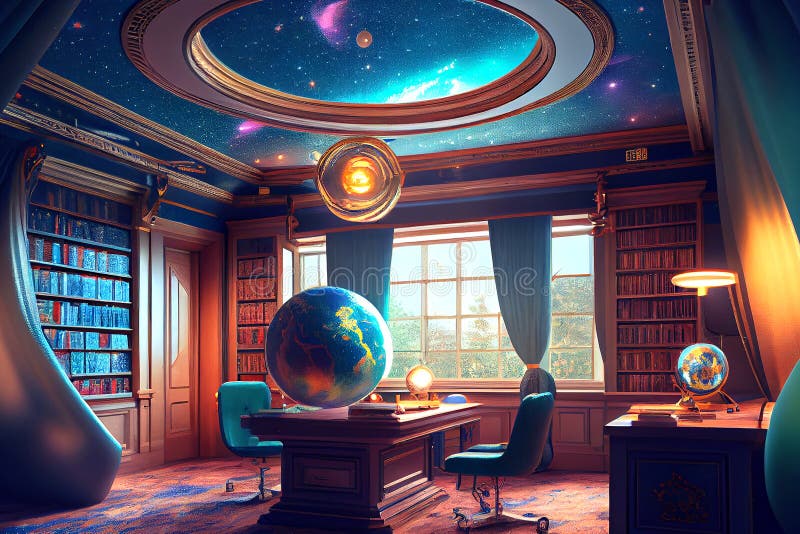 Fantasy Astronomer Room, Astronomer Kids Room Interior, Generative Ai ...