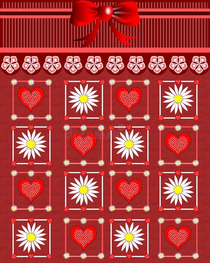 Hearts on Colorful Background with Stripes Stock Illustration ...