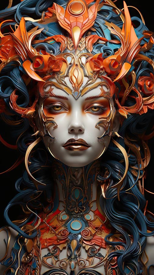 Fantasy Background with Old Gods Stock Illustration - Illustration of ...