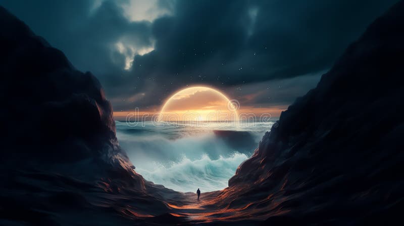 Fantasy Background of the Galaxy Rounded Hole the Time Loop Gate Stock ...