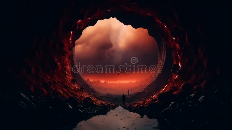 Fantasy Background of the Galaxy Rounded Hole the Time Loop Gate Stock ...