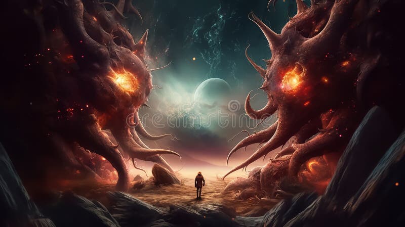 Fantasy Background of the Galaxy Rounded Hole the Time Loop Gate Stock ...