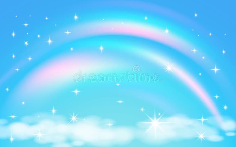 Fantasy Background of Magical Blue Sky with White Clouds Stock ...