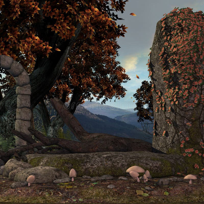 Fantasy Background with a Mystical Atmosphere Stock Illustration ...