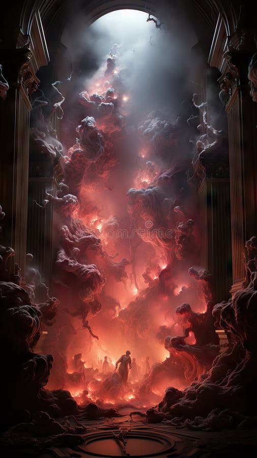 Fantasy Background with Old Gods Stock Illustration - Illustration of ...