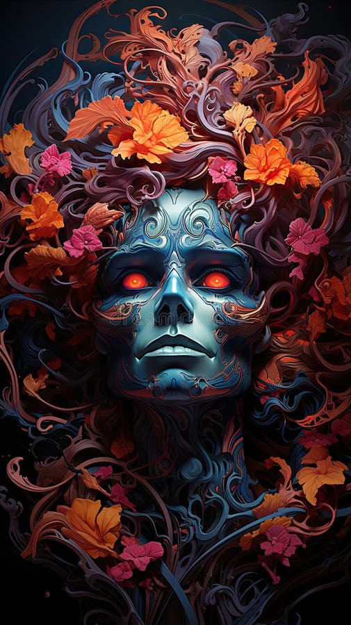 Fantasy Background with Old Gods Stock Illustration - Illustration of ...