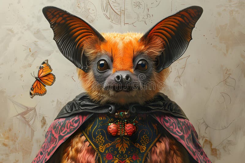 Fantasy Bat with Butterfly Illustration. Generative AI Stock ...