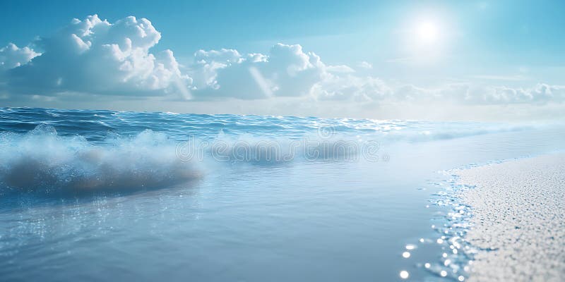 Fantasy Beach with Waves Frozen in Time Wallpaper Background Stock ...