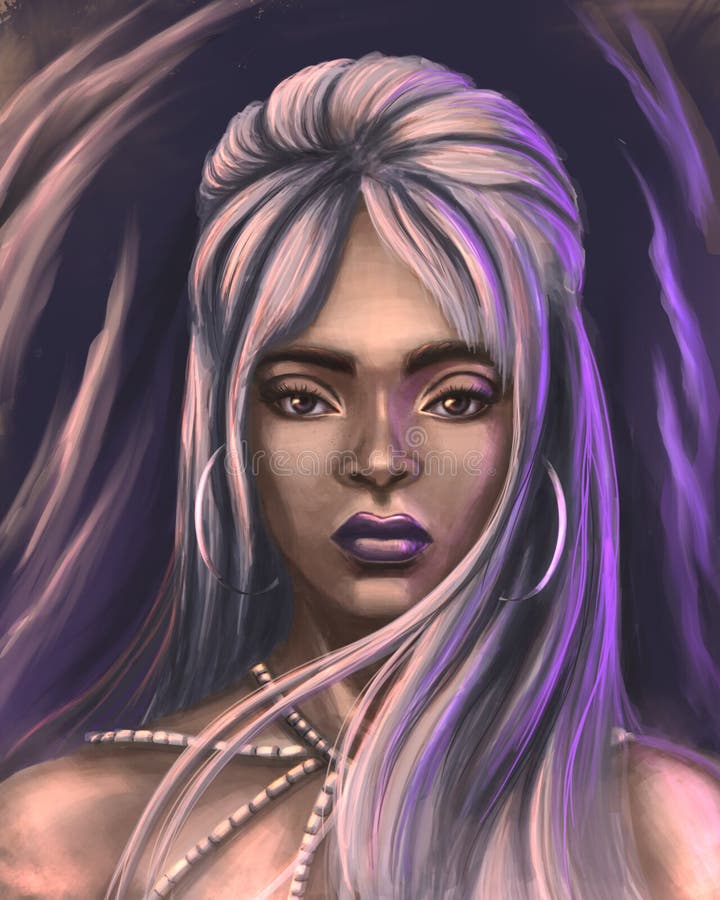 Fantasy Beautiful Woman Digital Illustration Stock Illustration ...