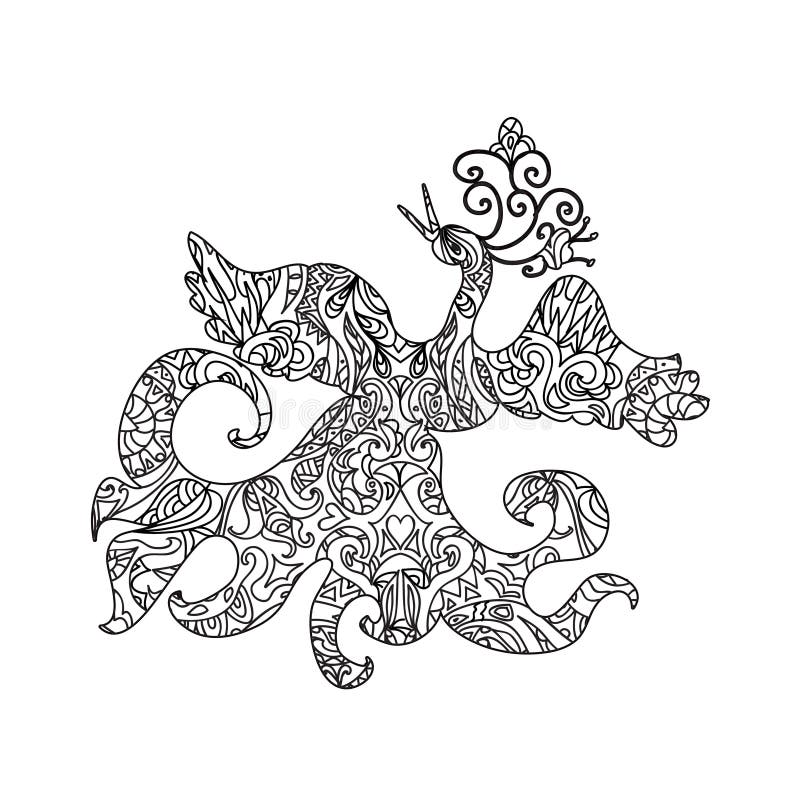 Fantasy bird zentangle stock illustration. Illustration of mascot ...