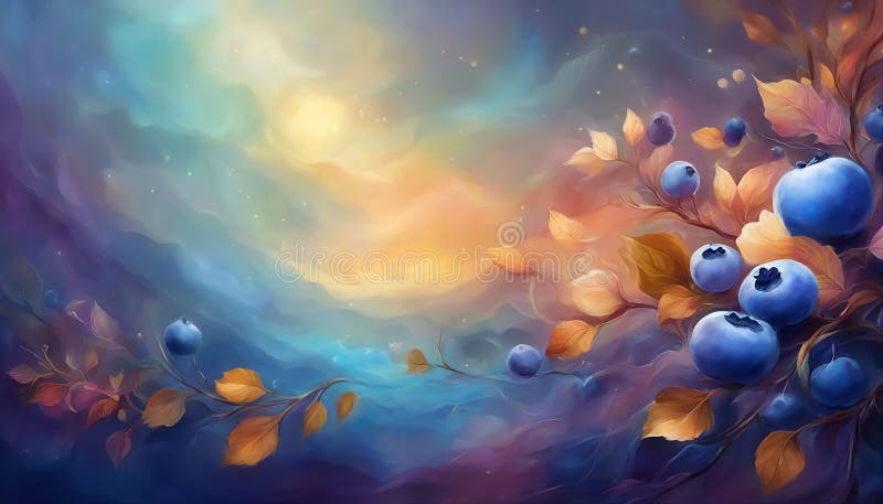 Fantasy Blueberry. Abstract Background. Blurred Magical Colorful Berry ...