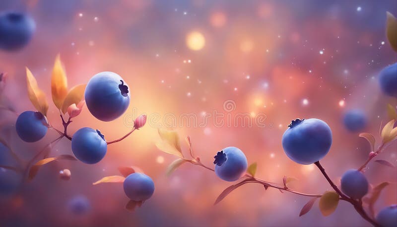 Fantasy Blueberry. Abstract Mystical Background. Blurred Multicolored ...