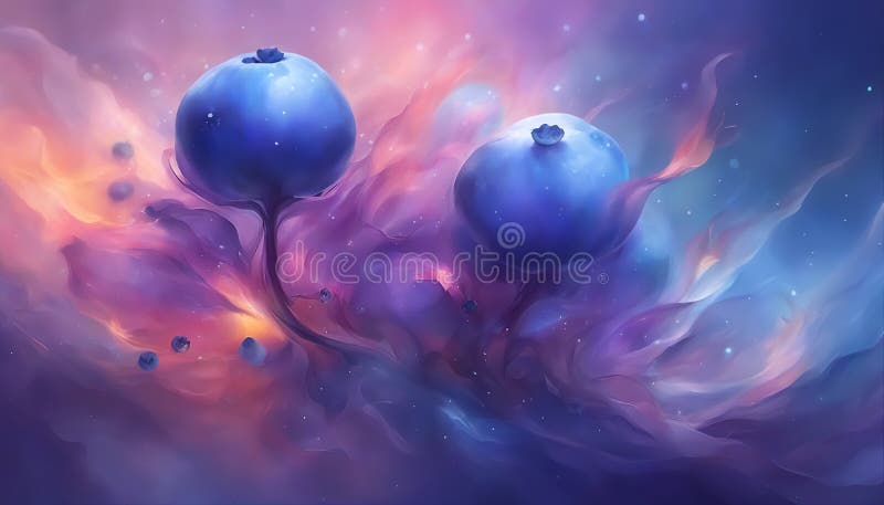 Fantasy Blueberry. Abstract Mystical Background. Blurred Multicolored ...