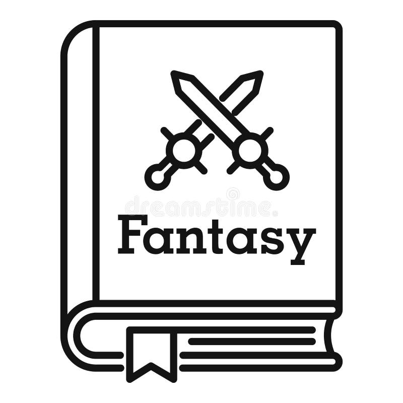 Fantasy Book Icon, Outline Style Stock Vector - Illustration of ...
