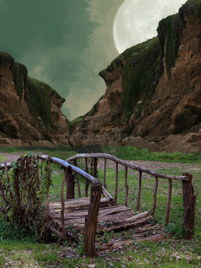 Fantasy bridge stock image. Image of mega11, photomanipulation - 7705747