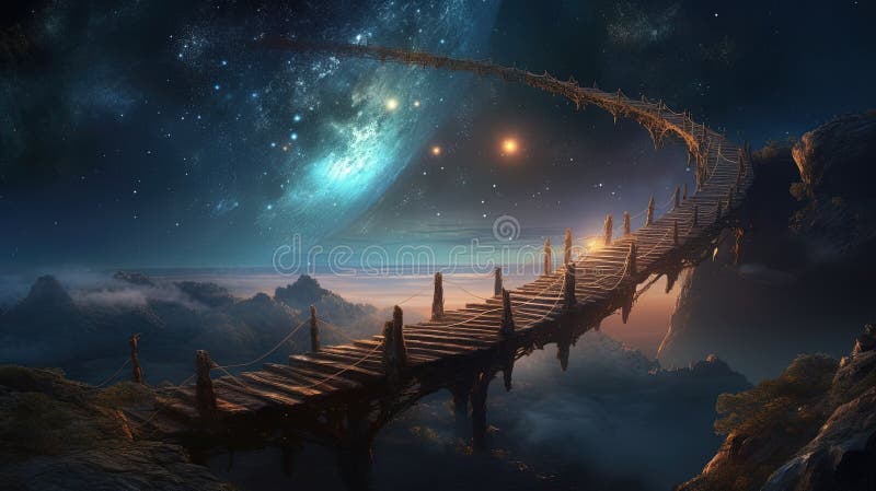 Generative Fantasy Light Bridge Stock Illustrations – 309 Generative ...