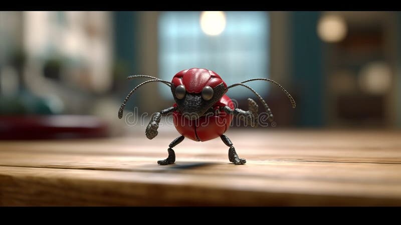 Fantasy Bug Standing on Table. Stock Illustration - Illustration of ...