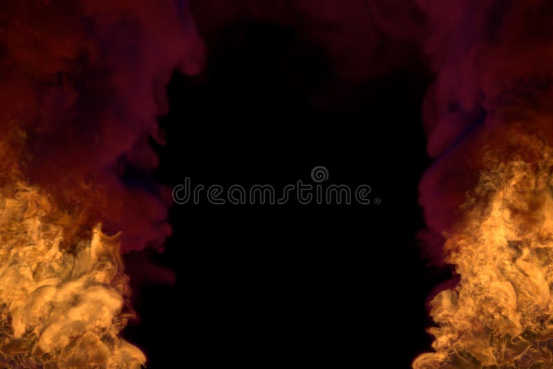 Flames from Both the Corners and Bottom - Fire 3D Illustration of ...