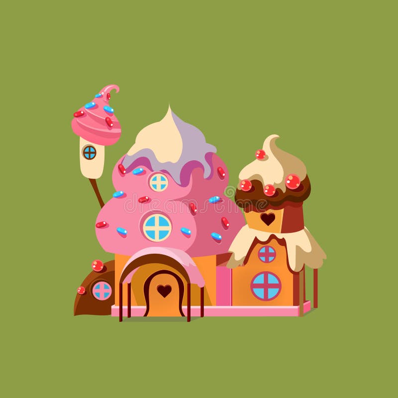 Fantasy Candy House. Vector Illustartion Stock Vector - Illustration of ...