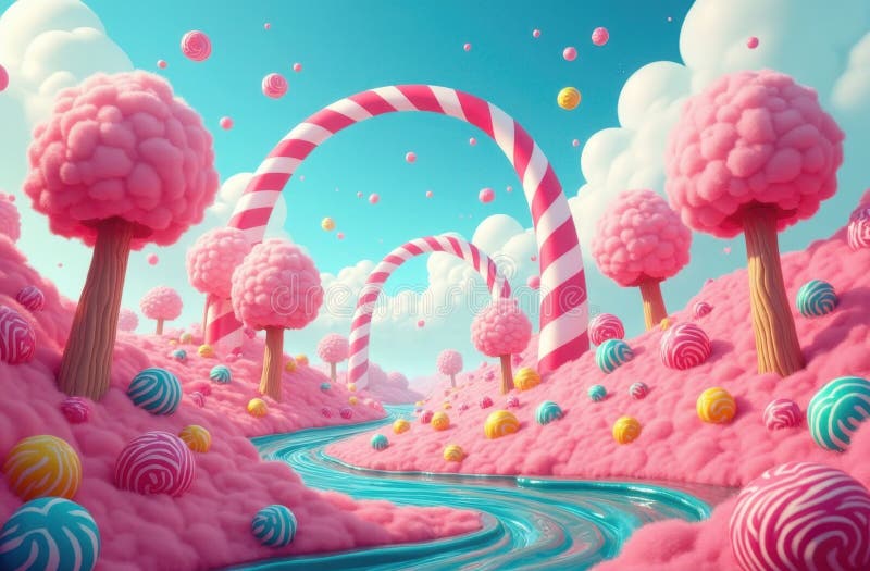 A Fantasy Candy Land at 29-10-2024 Stock Illustration - Illustration of ...