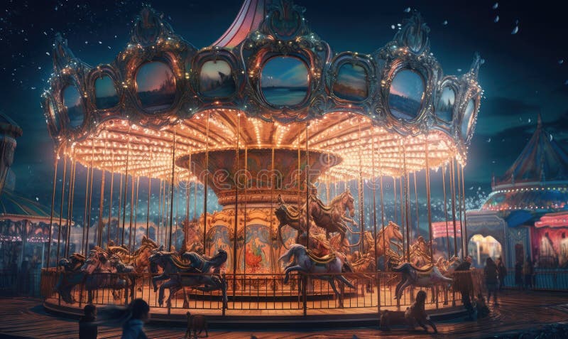 Magical Carousel Stock Illustrations – 181 Magical Carousel Stock ...