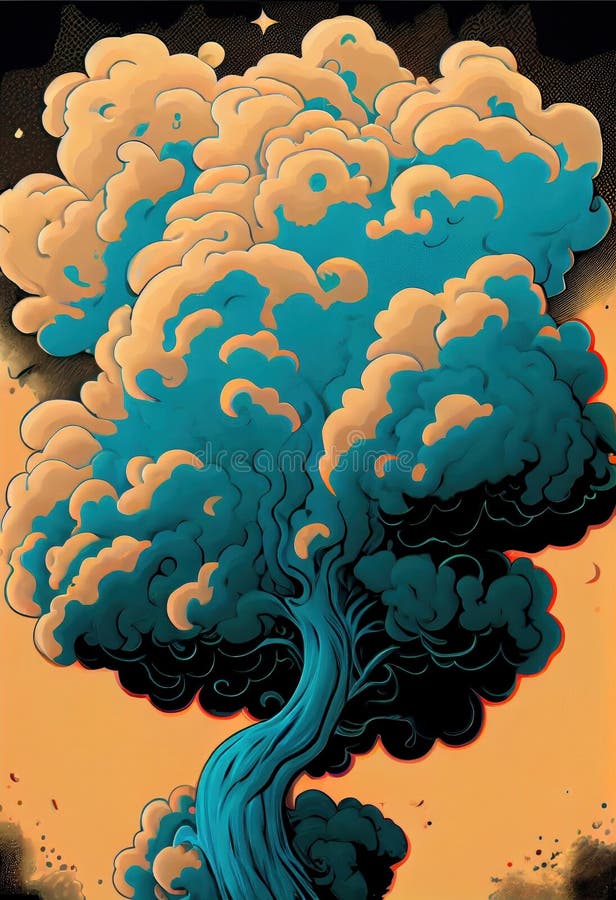 Fantasy Cartoon Clouds in the Sky Abstract Background. Stock ...