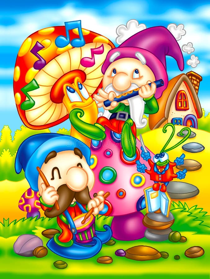 Fantasy cartoon stock illustration. Illustration of cute - 194908452