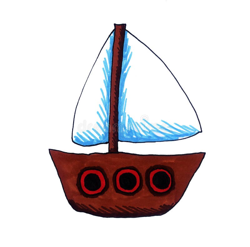 Fantasy Cartoon Toy Ship stock illustration. Illustration of concept ...