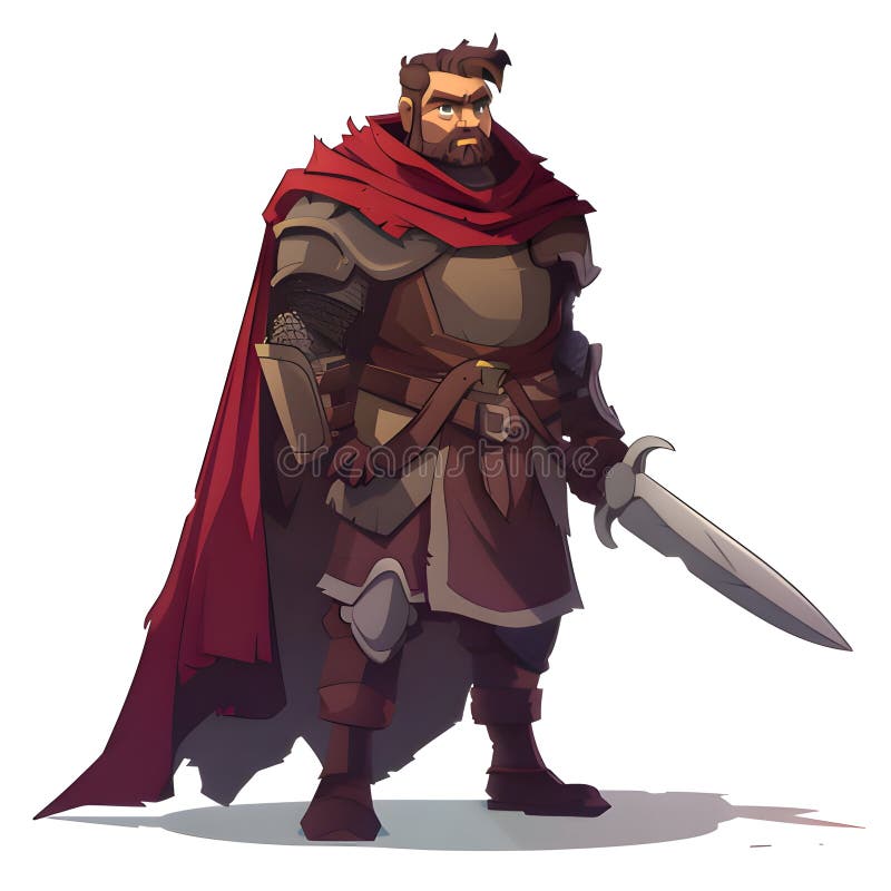 Fantasy Cartoon Warrior for Game Stock Illustration - Illustration of ...
