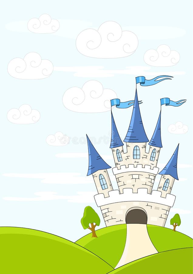 Bean Sprout with Castle in the Clouds Cartoon Stock Illustration ...