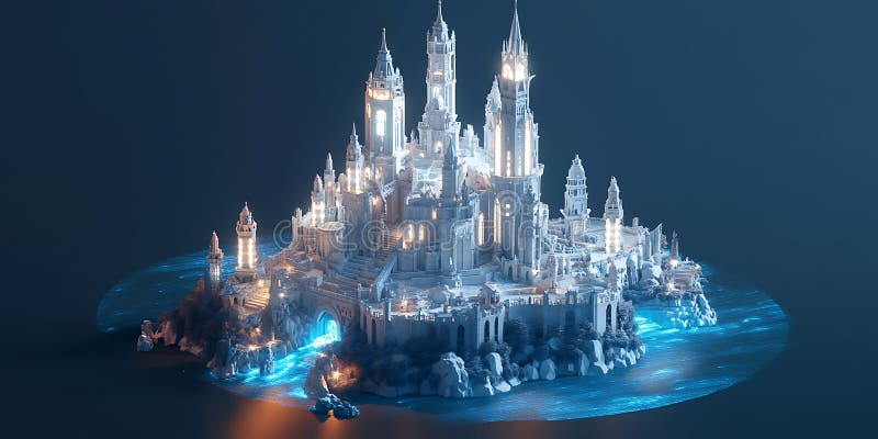 Fantasy Castle Blueprint with Floating Towers for Enchanting ...