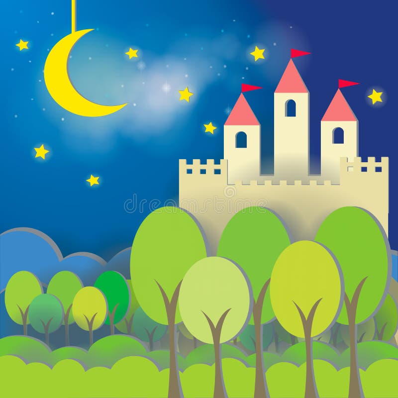 Vintage Fairy Tales Book Cover with Image of Castle Stock Vector ...