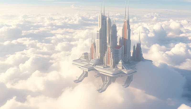 Fantasy Castle Clouds, Sky Kingdom, Surreal Architecture, Dreamlike ...