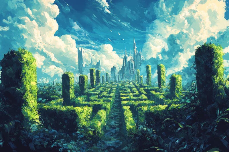 Whimsical Garden Maze Illustration Stock Photos - Free & Royalty-Free ...