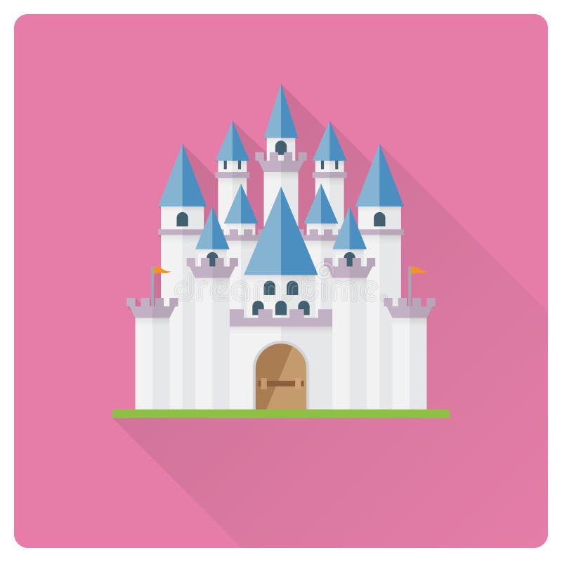Fantasy Castle Flat Design Vector Illustration Stock Vector ...