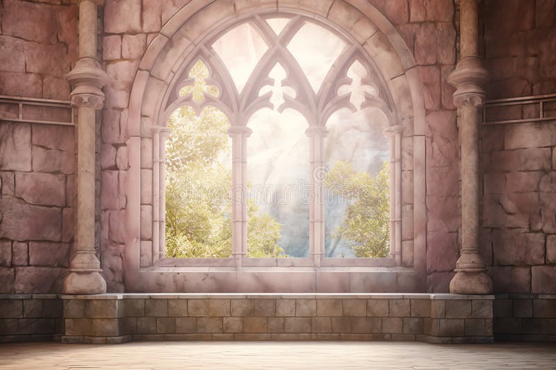 Fantasy Castle Window Medieval Fantasy Photo Stock Illustration ...