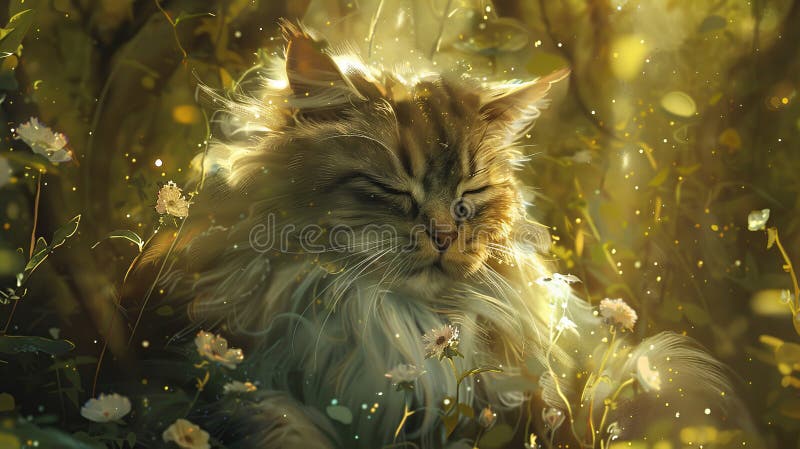 Fantasy Cat from a Fairytale, Generative AI Stock Illustration ...