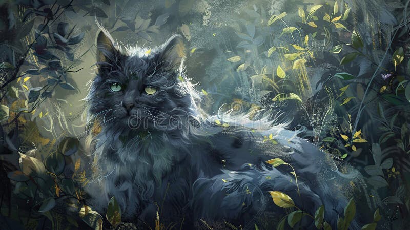 Fantasy Cat from a Fairytale . Generative Ai Stock Illustration ...