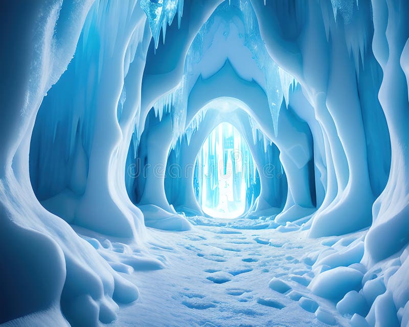 Fantasy Caverns of Icy Abstraction Deep Down by AI Generated Stock ...
