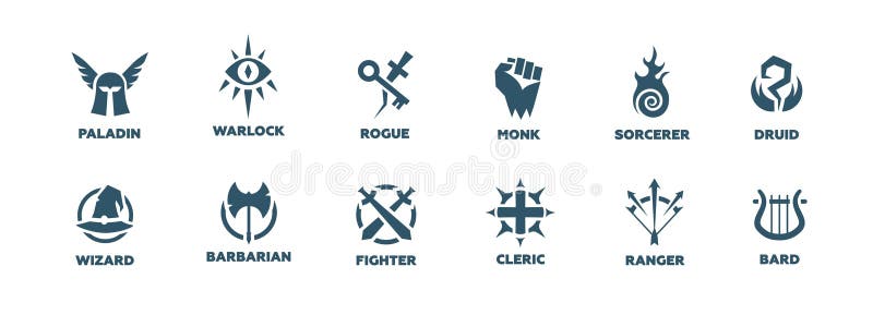 Fantasy Character Classes with Symbols for Role-playing Games and ...