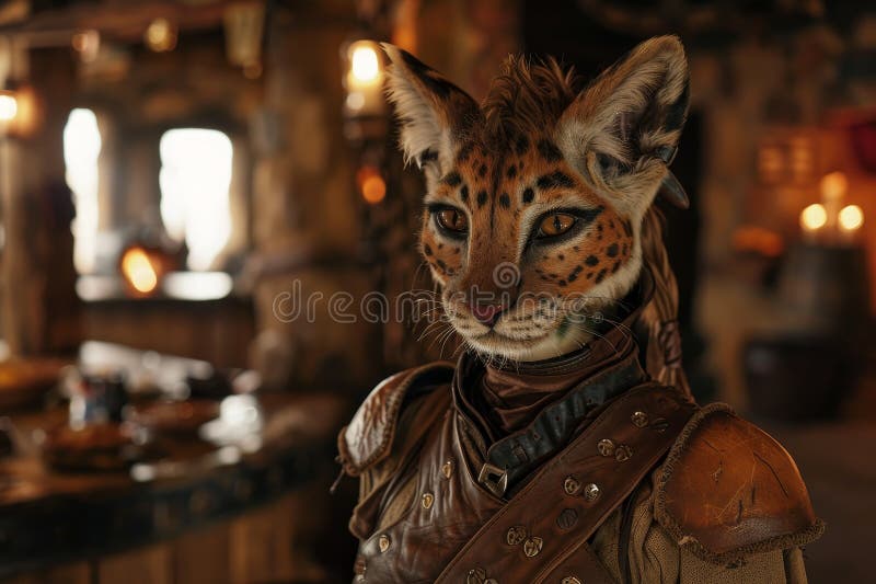 Fantasy Character in a Medieval Tavern Setting Stock Illustration ...