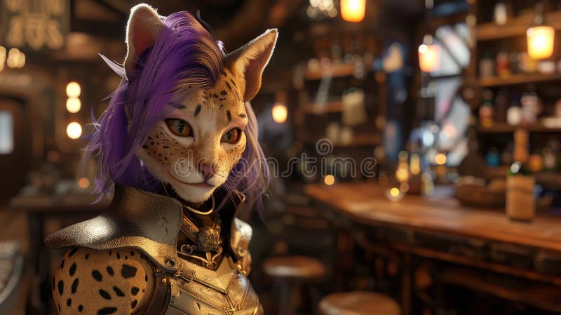 Fantasy Character in a Medieval Tavern Setting Stock Illustration ...