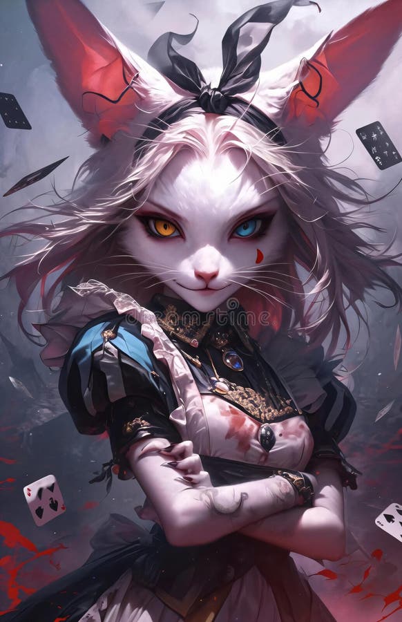 A Fantasy Character with Striking Features, Including Pointed Ears and ...