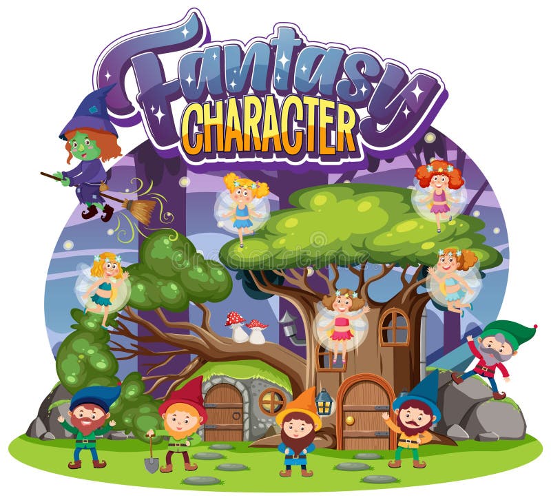 Fantasy Character Text for Banner Design Stock Vector - Illustration of ...