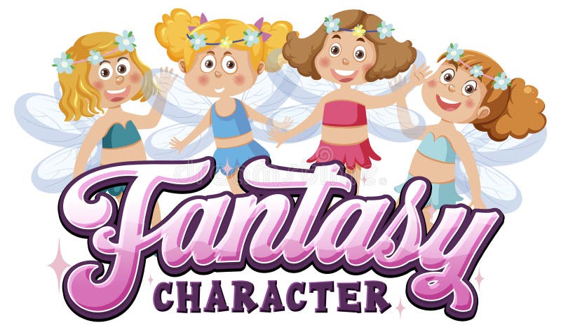 Fantasy Character Text Design Stock Vector - Illustration of drawing ...