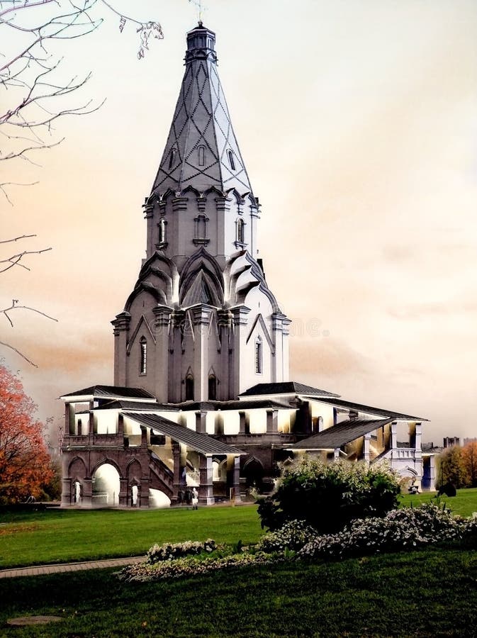 Fantasy church building stock illustration. Illustration of church ...