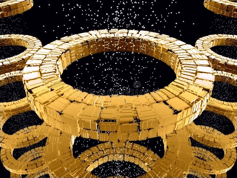 Fantasy Circular Yellow Futuristic Constructions Picture. Image: 6579858