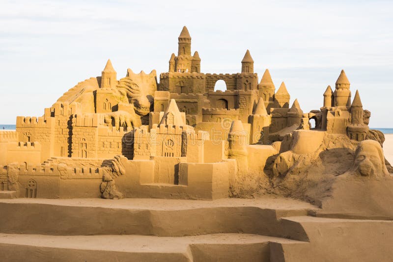 Fantasy City Made from Sand Against a Blue Sky Stock Photo - Image of ...