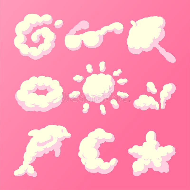 Fantasy Cloud Cartoon Style Vector Illustration Stock Vector ...