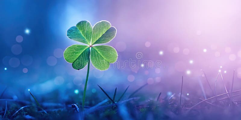 Fantasy Clover with Magic Aura, Mystical Clover with Aura, Magical ...
